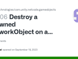 Destroy A Spawned Networkobject On A Non Host Client Is Not Valid Error