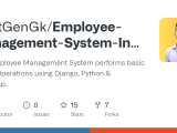 Github Nextgengk Employee Management System In Python Django This