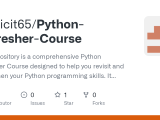 Github Explicit65 Python Refresher Course This Repository Is A