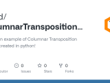 Github Reold Columnartranspositioncipherpython This Is An Example Of