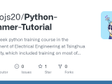 Github Xiaoojs20 Python Summer Tutorial A Two Week Python Training