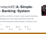 Github Brianstackke A Simple Java Banking System This Repository