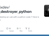 Github Natrixdev Usb Destroyer Python How To Destroy An Usb With A