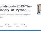 Github Abdullah Coder2013 The Dictionary Of Python Experiments This