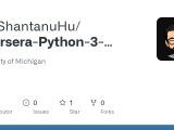 Github Maishantanuhu Coursera Python 3 Programming University Of