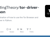 Github Excitingtheory Tor Driver Python Demonstration Of How To Use