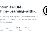 Github Phantom Fs Ibm Machine Learning With Python Machine Learning