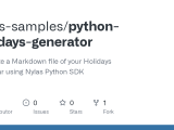 Github Nylas Samples Python Holidays Generator Generate A Markdown
