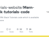 Github Tutorials Website Mern Stack Tutorials Code Find Mern Stack