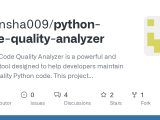 Github Tarunsha009 Python Code Quality Analyzer Python Code Quality