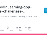 Github Linkedinlearning Cpp Code Challenges 3096958 This Repo Is For