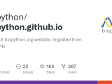 Github Biopython Biopython Github Io Source Of Biopython Org Website