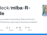 Github Gedeck Mlba R Code Repository Contains R And Rmd Files For