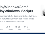 Github Deploywindowscom Deploywindows Scripts Management Scripts For