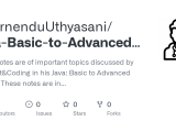 Github Swarnenduuthyasani Java Basic To Advanced Concept Coding