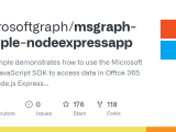 Issues Microsoftgraph Msgraph Sample Nodeexpressapp Github