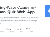 Github Coding Wave Academy Python Quiz Web App A Simple Quiz App