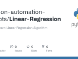 Github Python Automation Scripts Linear Regression Scikit Learn