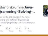 Github Konstantinkrumin Java Programming Solving Problems With