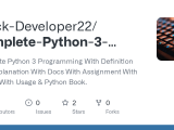 Github Stack Developer22 Complete Python 3 With Explanation Complete