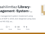 Github Minaahilimtiaz Library Management System Java A Library