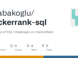 Github Cdabakoglu Hackerrank Sql Solutions Of Sql Challenges On