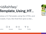 Github Rashidashfaq Cv Template Using Html Css I Am Develop A Cv