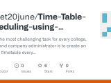 Github Aniket20june Time Table Scheduling Using Genetic Algorithm