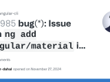 Bug Issue With Ng Add Angular Material In Angular Cli Issue
