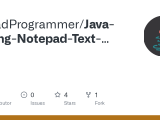 Github Curadprogrammer Java Swing Notepad Text Editor