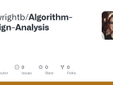Github Catwrightb Algorithm Design Analysis