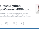 Github Code Rasel Python Script Convert Pdf To Excel To Convert A