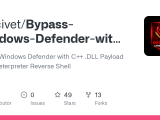 Github Gemini Security Bypass Windows Defender With Cpp Dll Payload