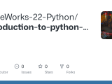 Github Codeworks 22 Python Introduction To Python Programming Complete