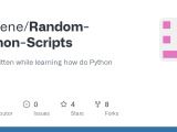Github Blevene Random Python Scripts Stuff Written While Learning