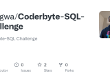 Github Jasogwa Coderbyte Sql Challenge Coderbyte Sql Challenge