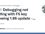 Debugging Not Starting With F5 Key Following 1 86 Update Error While