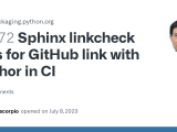 Sphinx Linkcheck Fails For Github Link With Anchor In Ci Issue 1272