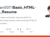 Github Rfkhan007 Basic Html Css Resume This Is A Clean And Basic