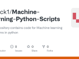 Github Sonick1 Machine Learning Python Scripts This Repository