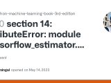 Section 14 Attributeerror Module Tensorflow Estimator Python