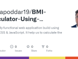 Bmi Calculator Using Javascript Intex Html At Main Rudrapoddar19 Bmi
