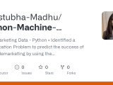 Github Kaustubha Madhu Python Machine Learning Classification Project