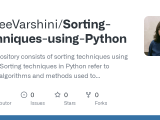 Github Msreevarshini Sorting Techniques Using Python This Repository