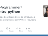 Github Rauprogrammer Cc Intro Python Exercícios E Desafios Do Curso