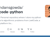 Github Chandansgowda Leetcode Python This Is A Personal Repository