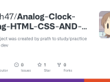 Github Prath47 Analog Clock Using Html Css And Javascript This