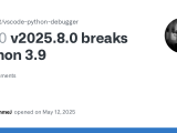 V2025 8 0 Breaks Python 3 9 Issue 710 Microsoft Vscode Python