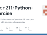 Github Jevon211 Python Exercise My Daily Python Exercise Practice I