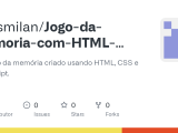Github Talesmilan Jogo Da Memoria Com Html Css E Javascript Um Jogo